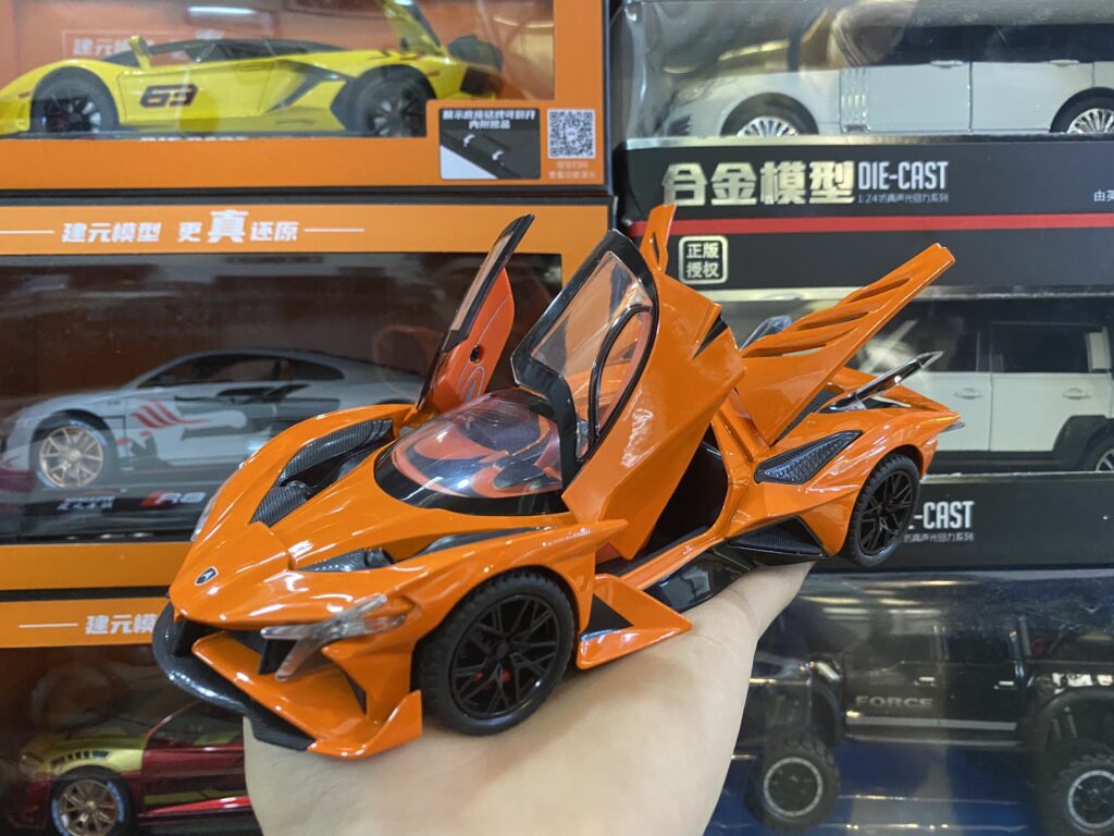 Mô hình siêu xe APOLLO PROJECT EVO 1:24 hãng XHD màu cam, mở full cửa ...