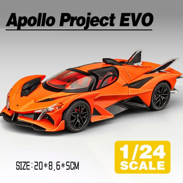 Mô hình siêu xe APOLLO PROJECT EVO 1:24 hãng XHD màu cam, mở full cửa ...