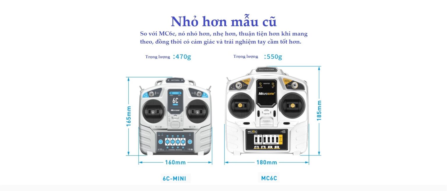 6C Mini – Tay điều khiển Microzone 6C Mini + Rx MC7RB-V2 (Bản nâng cấp ...